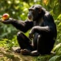 What do chimpanzees typically eat, and how do they forage?
