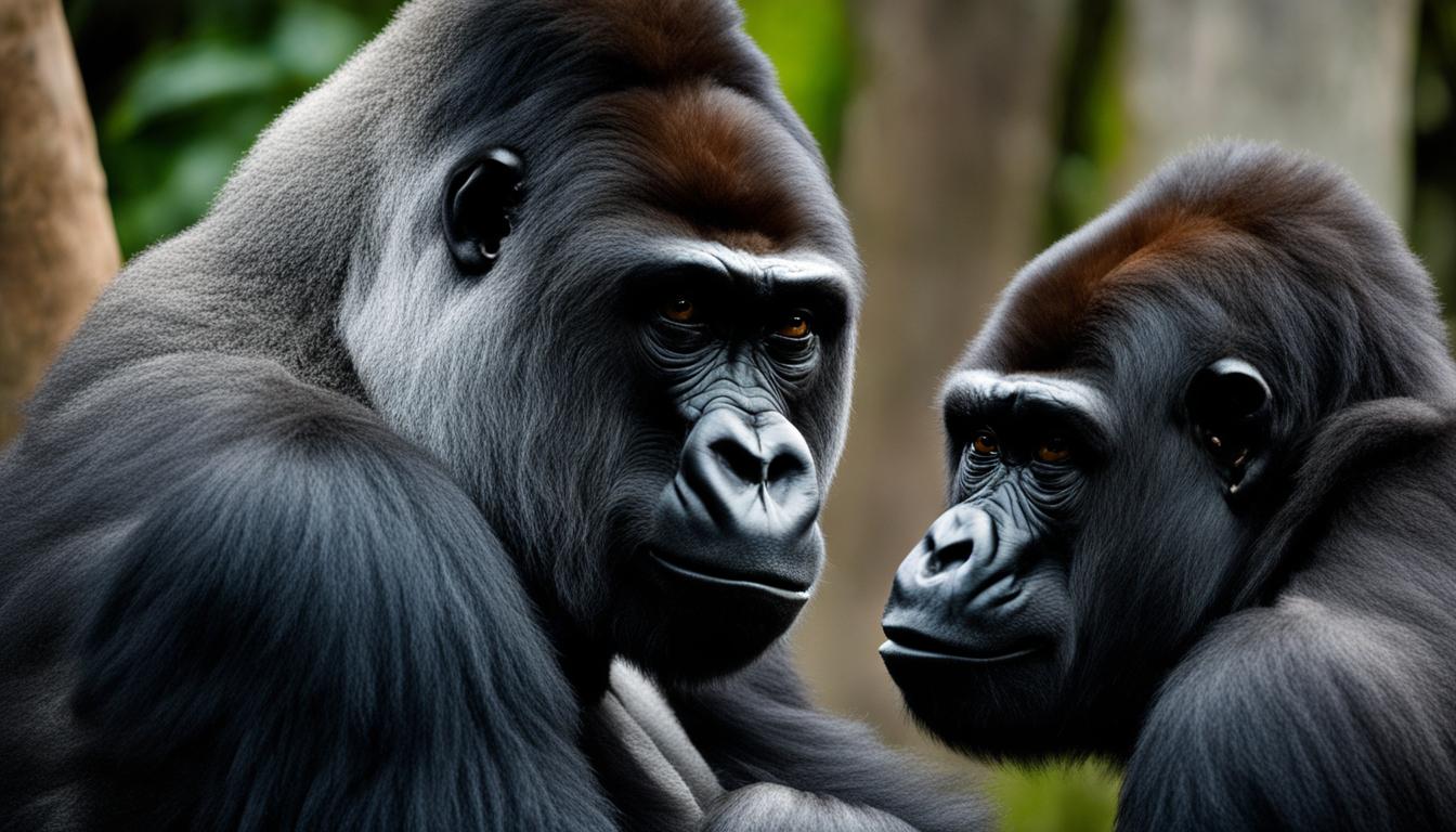 How do gorillas interact with each other in the wild?
