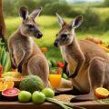 What do kangaroos typically eat, and how do they feed?