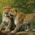 What is the process of leopard birth and raising cubs?