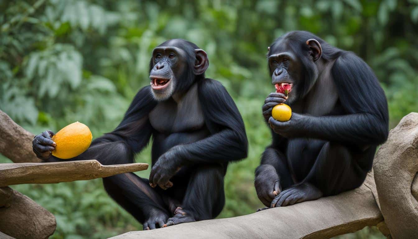 How do chimpanzees communicate with each other in the wild?