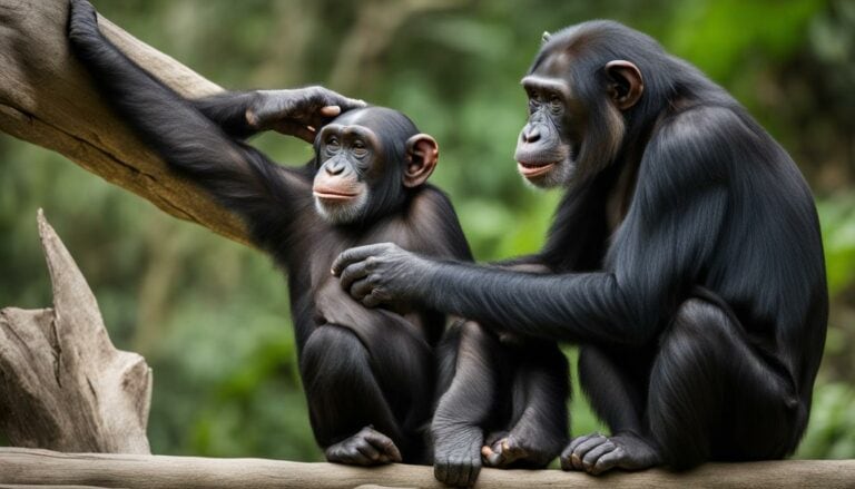 How do chimpanzees convey information and social cues in their habitat?