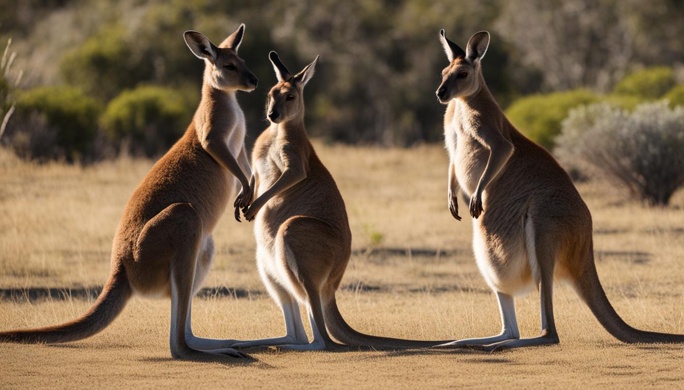 When is the mating season for kangaroos, and what happens during it?