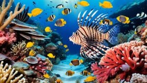 How do lionfish interact with other marine life?