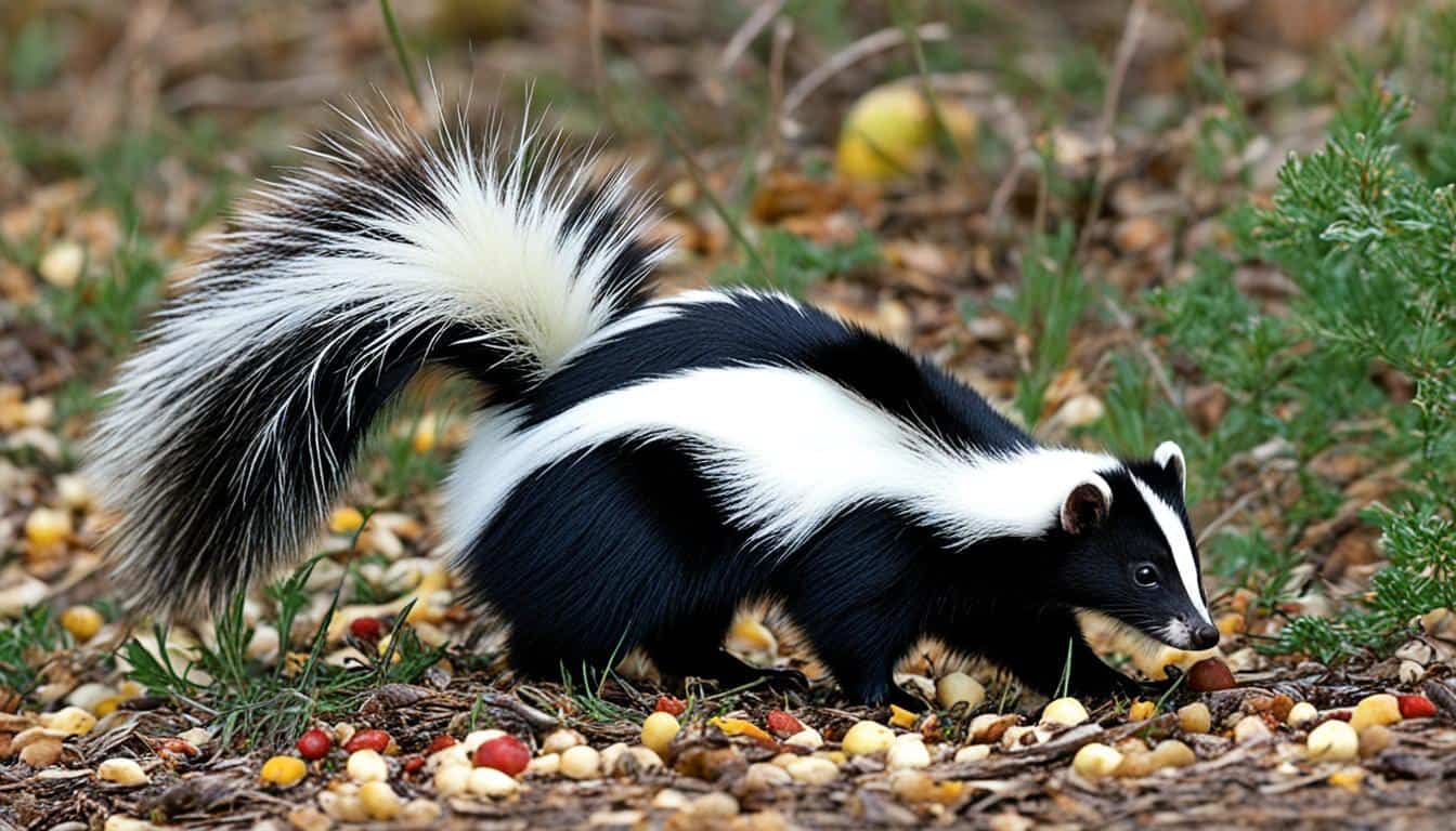 What is the diet of a striped skunk?